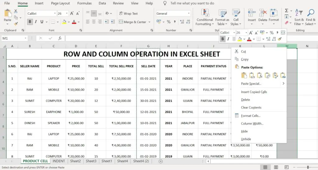 Rows and Columns in Excel - Dmut.in